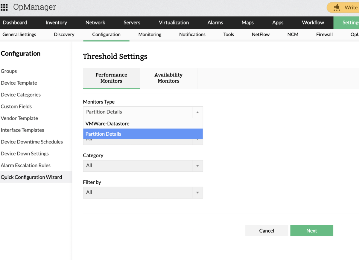 OpManager'da disk threshold değerlerini yapılandırma | LeadPro